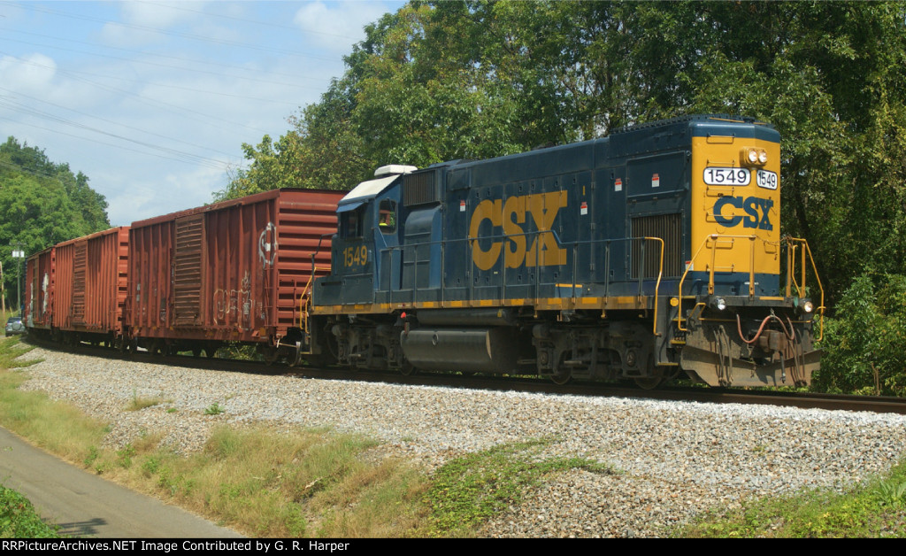 The H744 local with 1549 LHF returns from working the paper mill at Big Island, VA